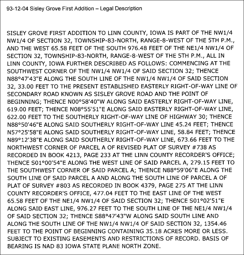 Legal Descriptions of Land | Lefebure